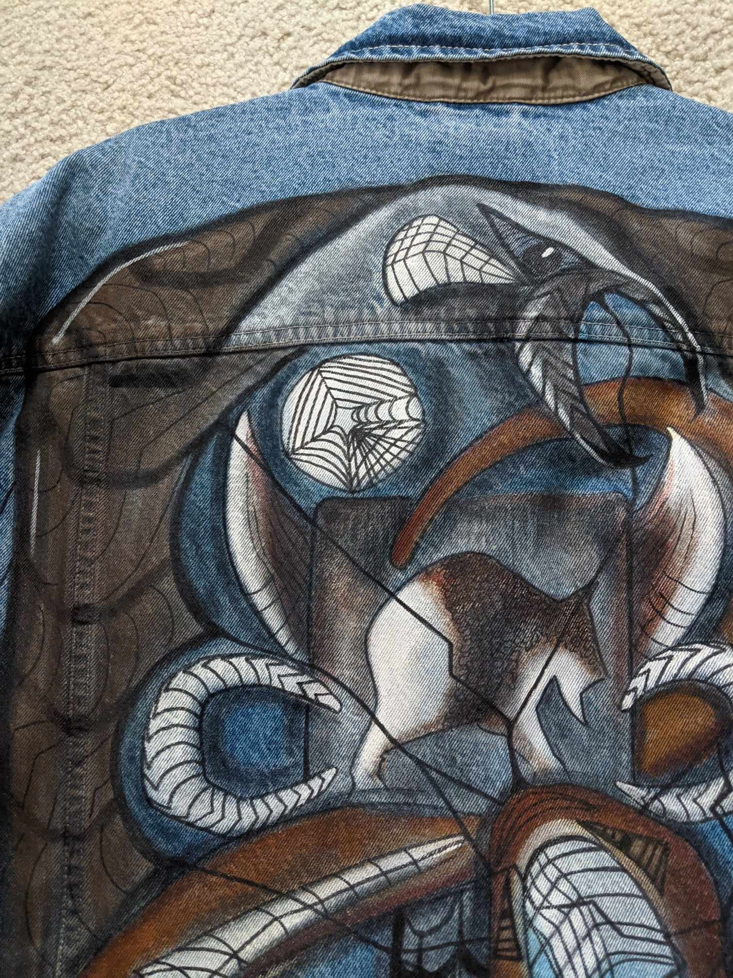 Hand Painted Denim Jacket / Painted Jacket / Art Jacket / Upcycled Art ...