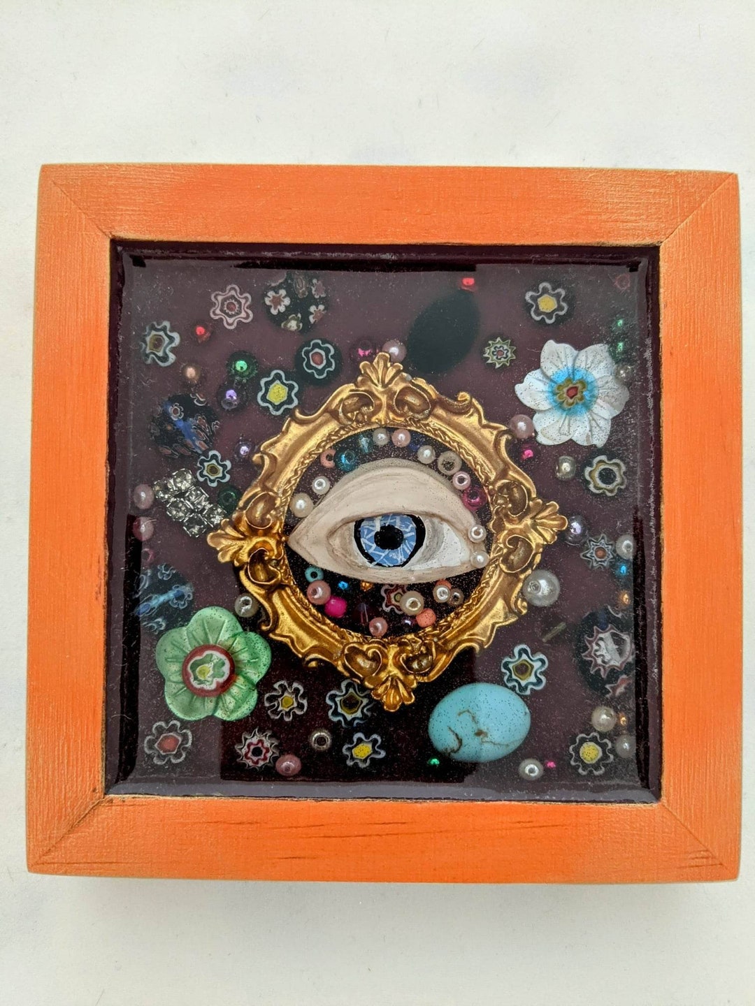 Eye Resin Art / Evil Eye Art / Eye Art / Eyes Art / Resin Mixed Media ...