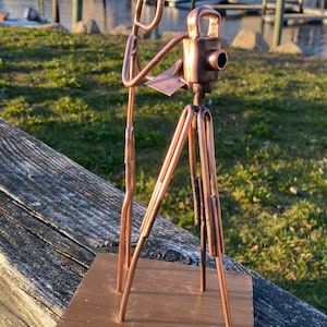 Copper Art Figurine of a Large Version of a Surveyor / Engineer ...