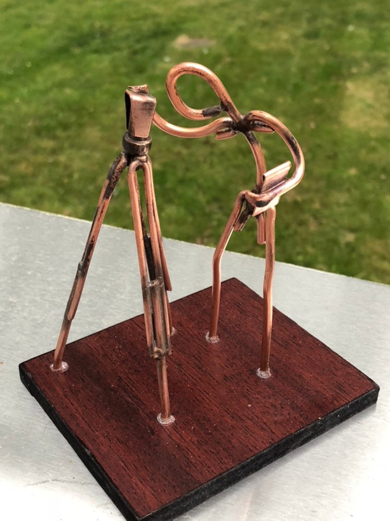 Copper Art Figurine of a Surveyor / Engineer - Etsy