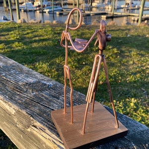 Copper Art Figurine of a Large Version of a Surveyor / Engineer ...