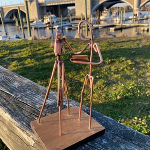 Copper Art Figurine of a Large Version of a Surveyor / Engineer ...