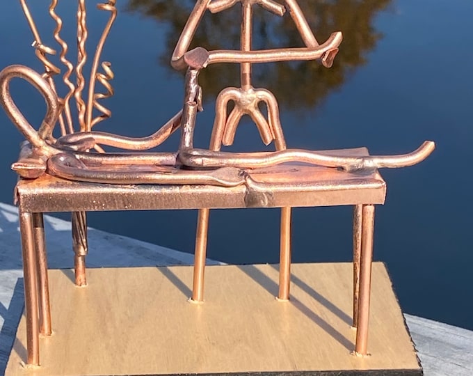 Copper Art Figurine of a Physical Therapist or Chiropractor/ Massage ...
