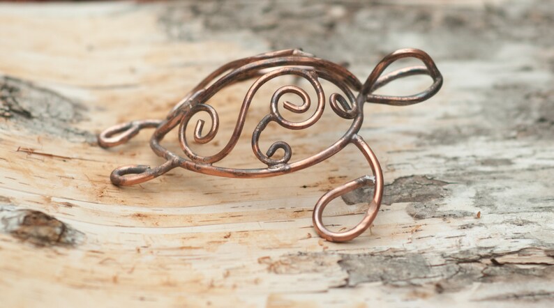 Copper Art Figurine Set of Two Turtles - Etsy