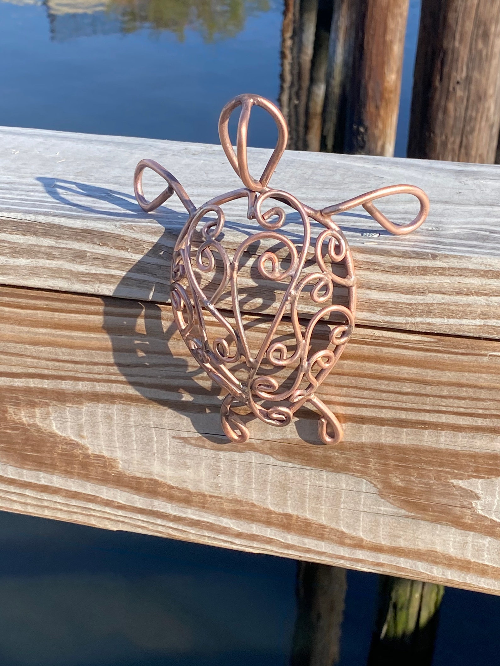 Copper Art Figurine of a Turtle | Etsy