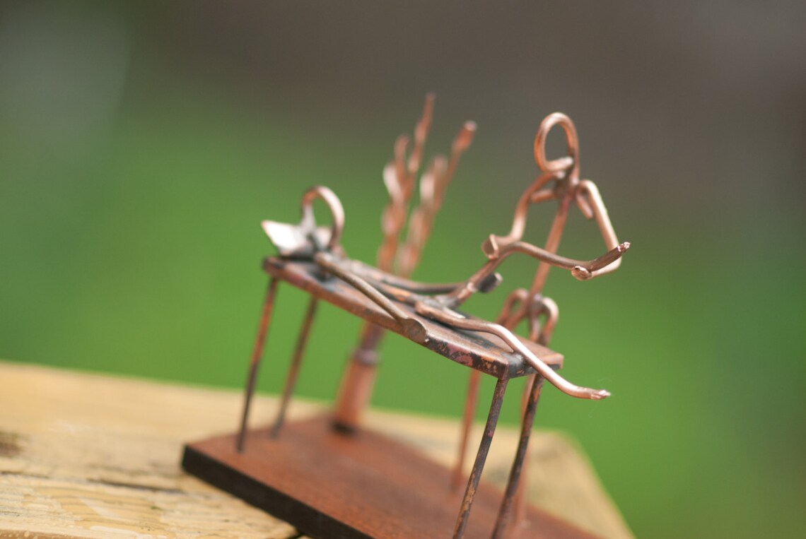 Copper Art Figurine of a physical therapist or chiropractor/ | Etsy