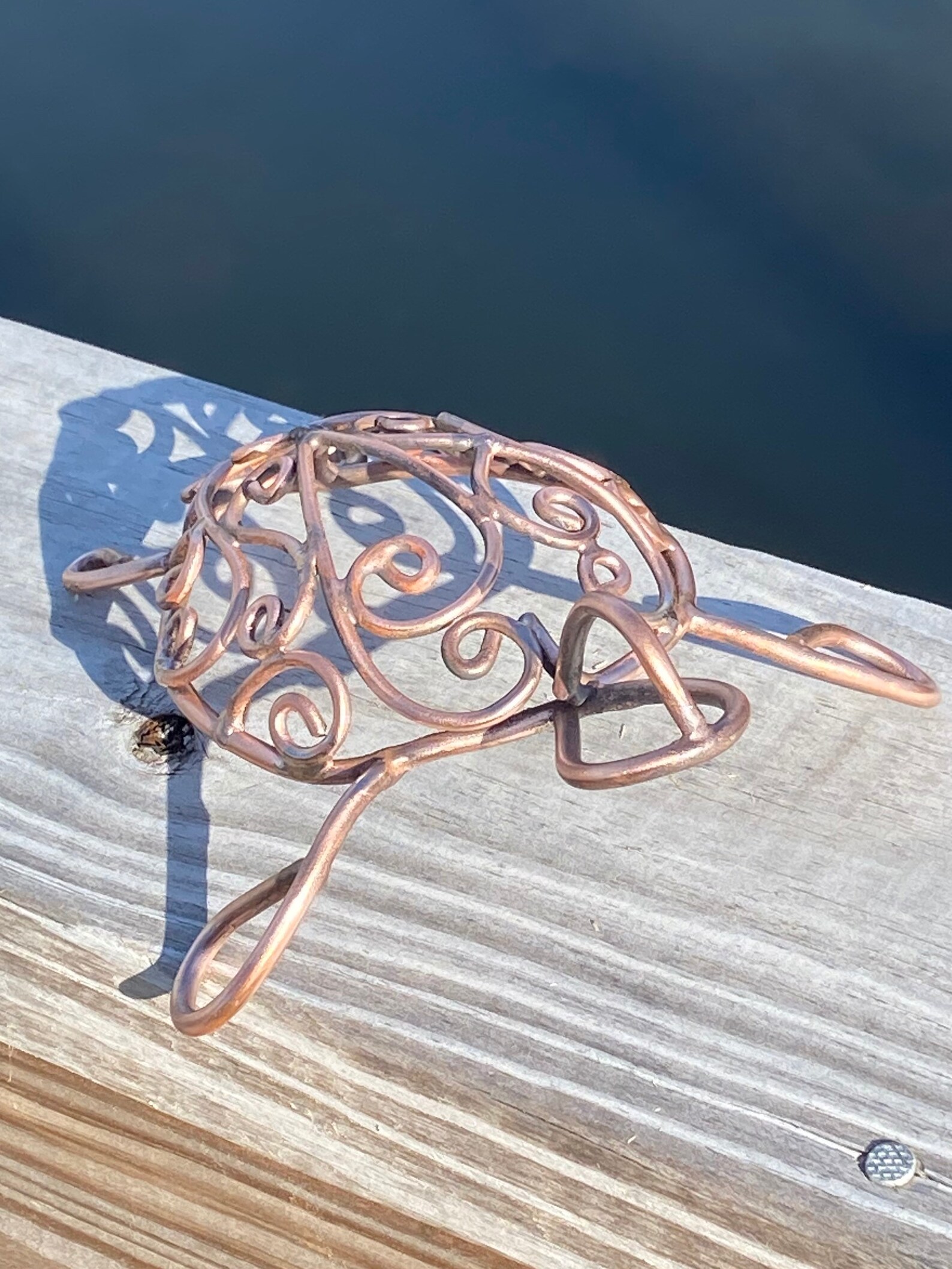 Copper Art Figurine of a Turtle - Etsy