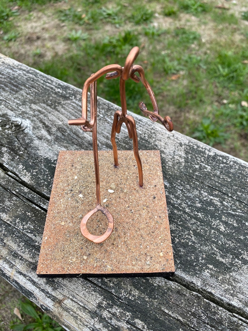 Copper Art Figurine of a Treasure Hunter Metal Detector | Etsy