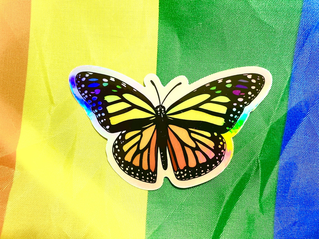Rainbow Pride Monarch Sticker - Butterfly Pride Stickers - Etsy