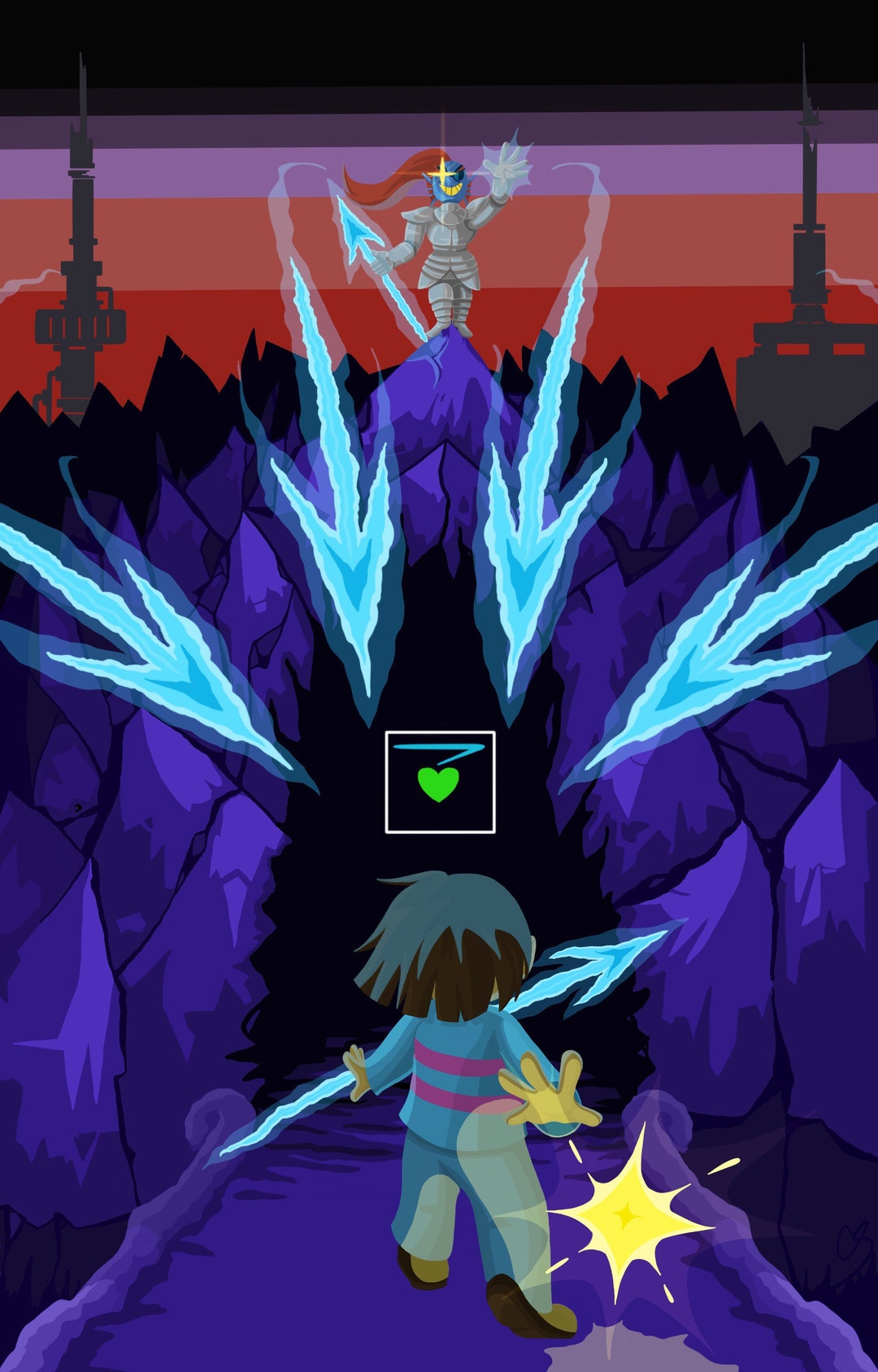 Undertale Spear of Justice Frisk VS Undyne Poster - Art Print - Etsy