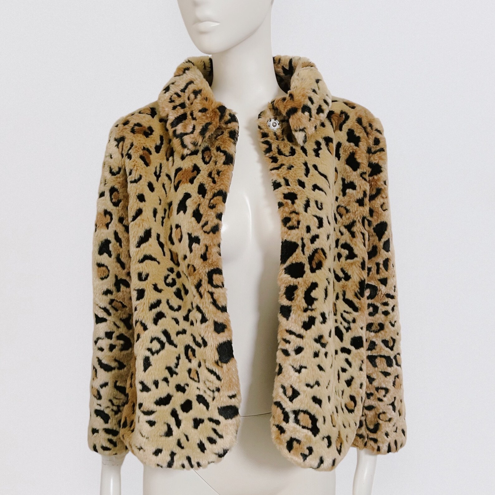 BYBLOS – Leopard Faux Fur Short Coat - Etsy