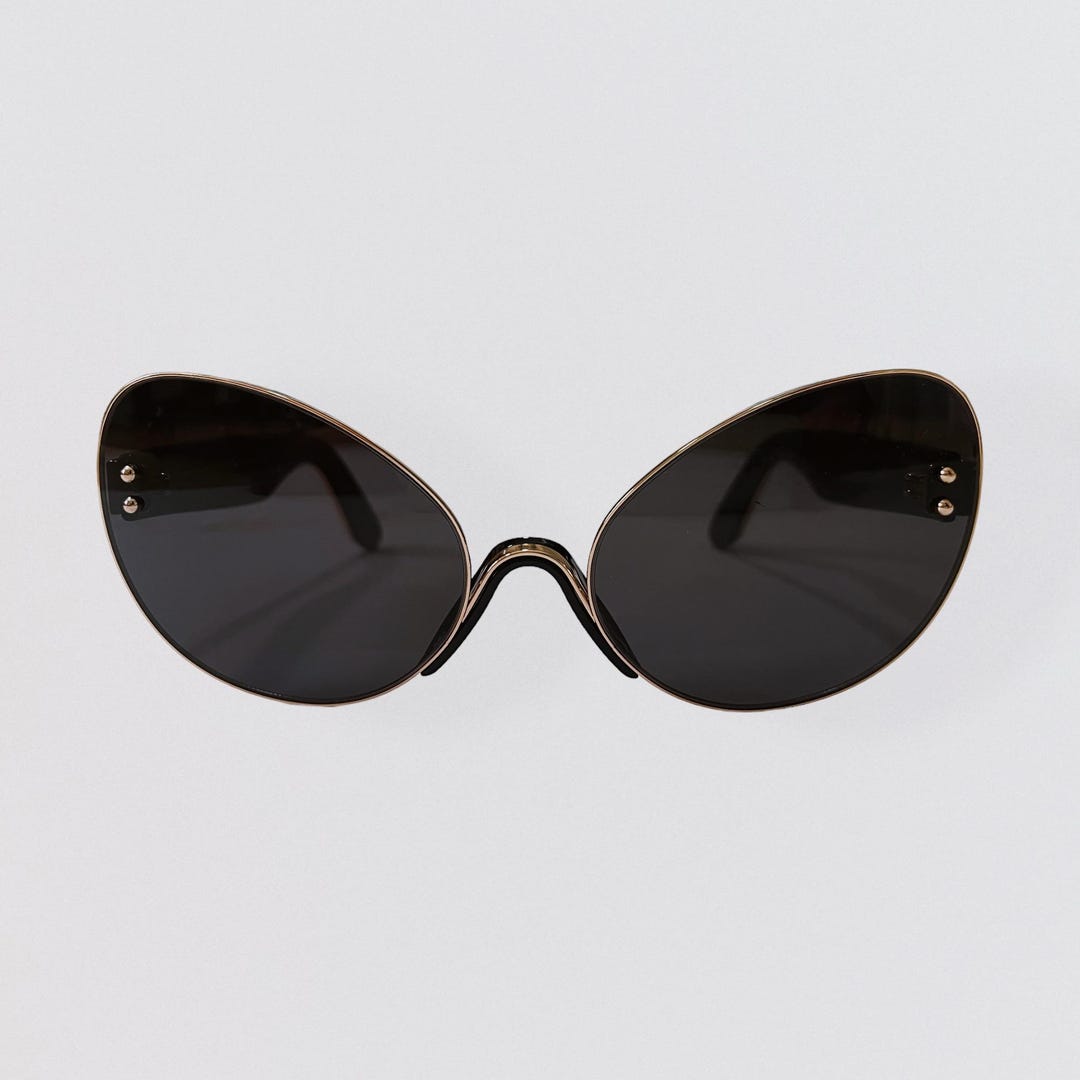 MARCO DE VINCENZO - Black & Gold Ultra Cat-eye Sunglasses - Etsy