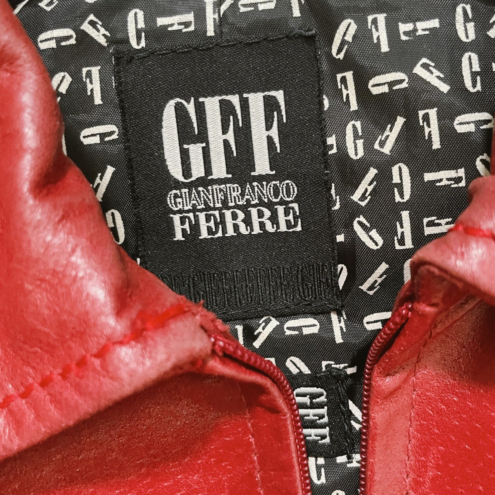 GFF GIANFRANCO FERRE Cherry Red Leather Jacket Vintage 90s - Etsy