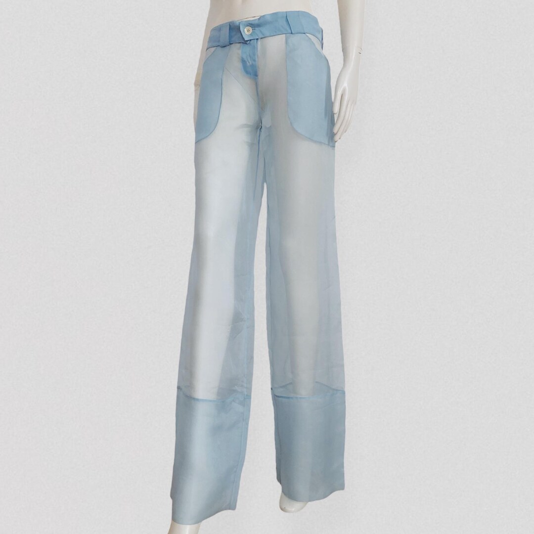 LA PERLA – S/S 2015 Runway Sheer Baby Blue Silk Palazzo Pants - Etsy