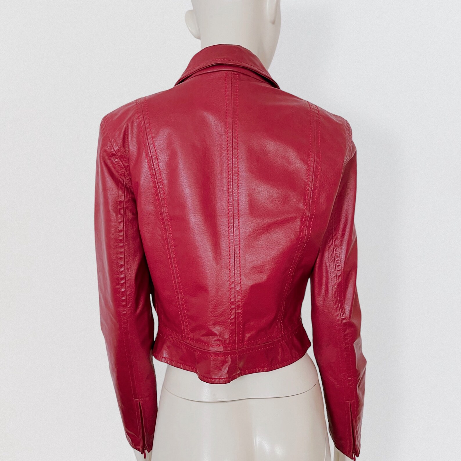 GFF GIANFRANCO FERRE Cherry Red Leather Jacket Vintage 90s - Etsy