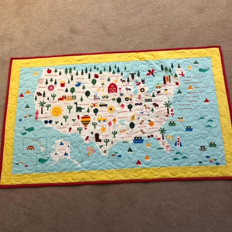 Map Quilt - Etsy