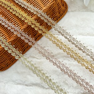 9 Yards Gold Cord Braiding Lace, Metallic Trims, Crafting Hand-work, Indian Sari Border DIY ...