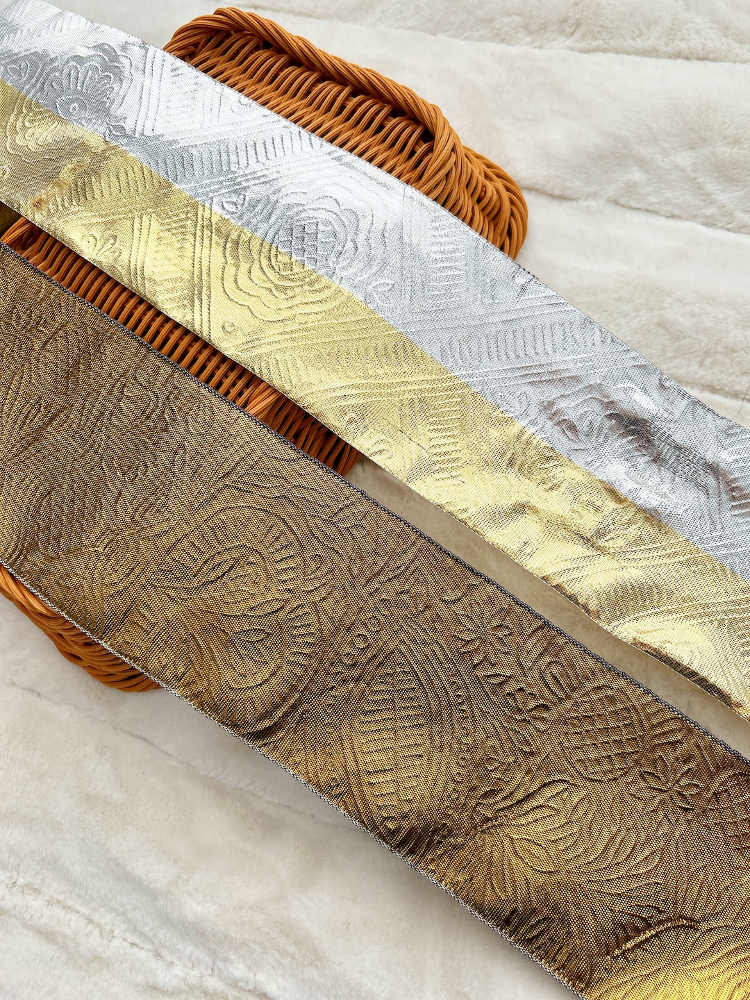 2 Yard Textured Bridal Gota Laces Ribbon Trim Indian Gota Patti Border ...