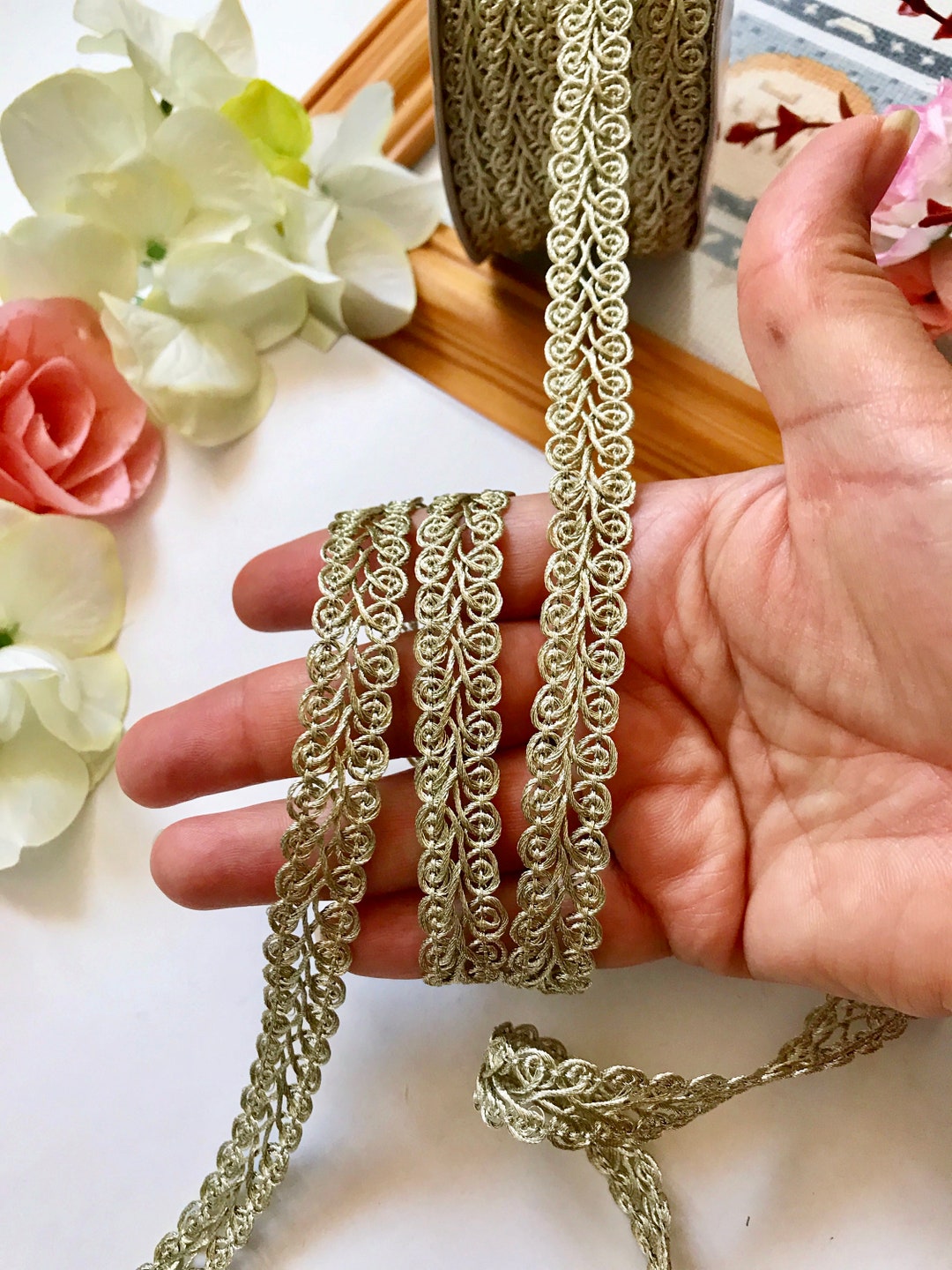 Pale Gold Indian Jalebi Lace Braided Trim Zari Braid Braided - Etsy UK