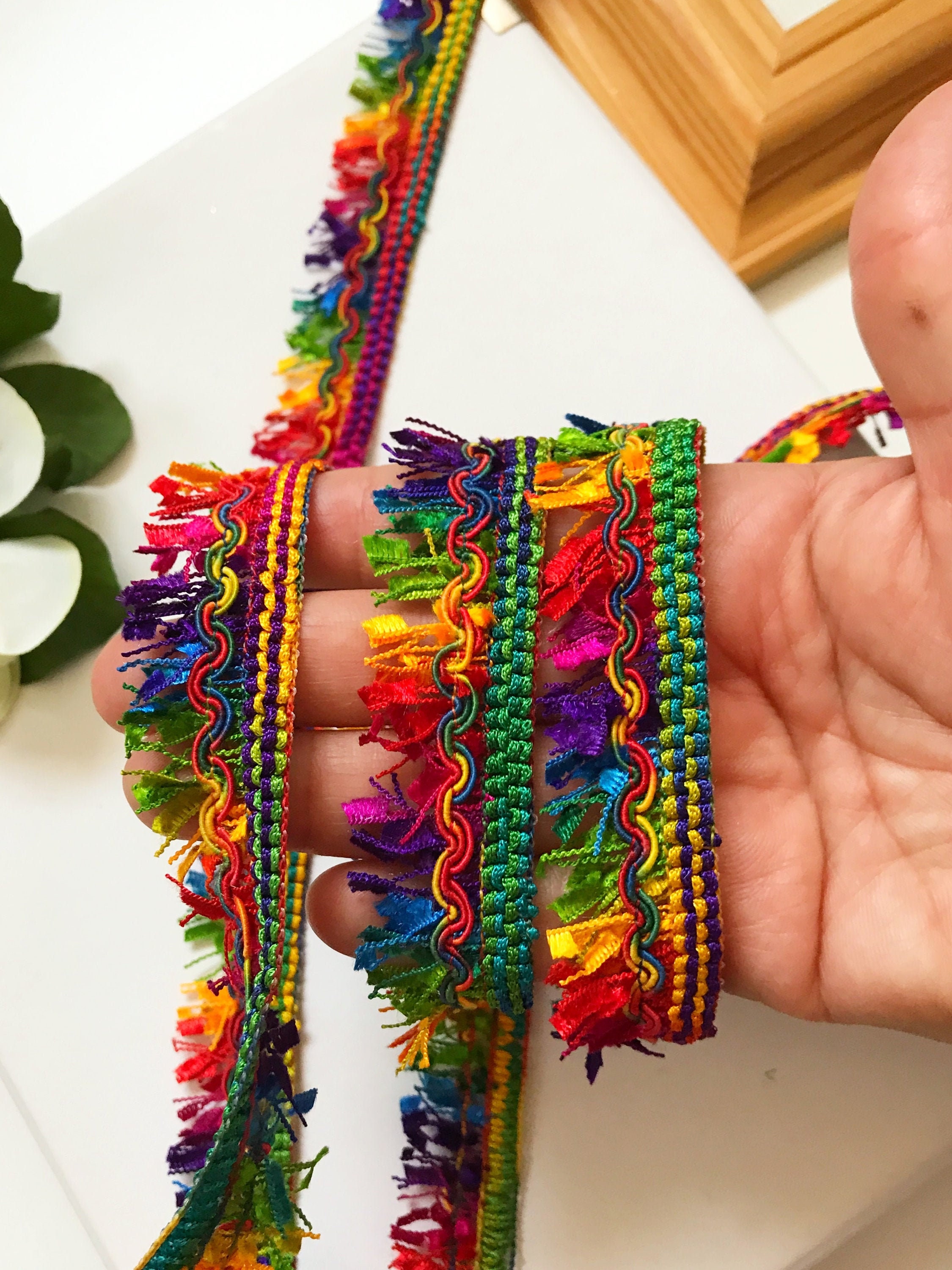 Multicolour Fringe Lace Trim Green Red Yellow Purple Royal - Etsy