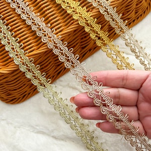 9 Yards Gold Cord Braiding Lace, Metallic Trims, Crafting Hand-work, Indian Sari Border DIY ...