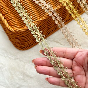 9 Yards Gold Cord Braiding Lace, Metallic Trims, Crafting Hand-work, Indian Sari Border DIY ...