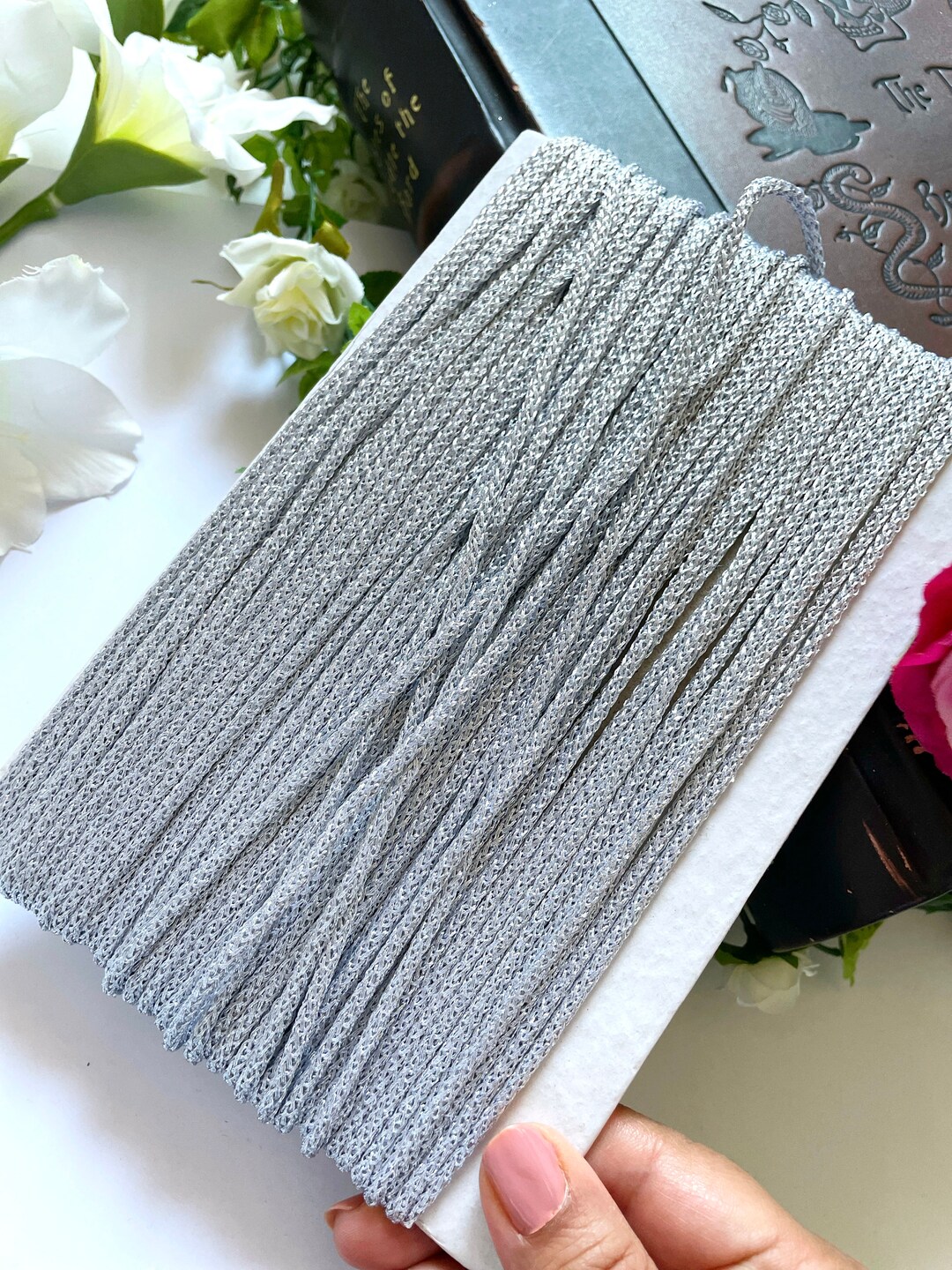 Silver Dori Cord: Indian Stretchable Tie Back Lace - .5cm - Etsy