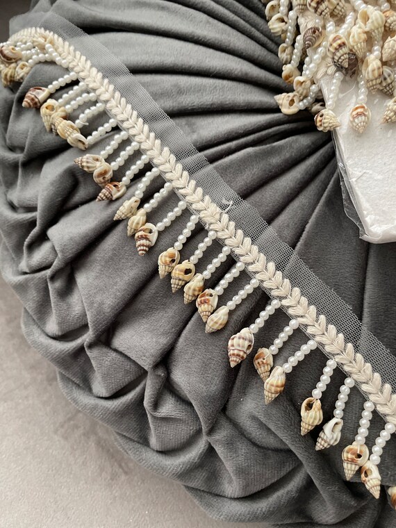 1 Yard Cream Net Cowrie Shell Trim Shell Trim Lace Sea - Etsy