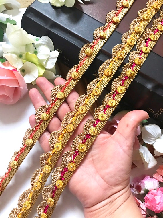 Bridal Indian Pankhi decorative Dupatta Trim 2 Yards 2.2 Cm Wide Saree ...