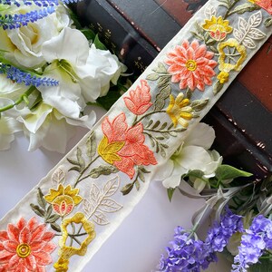 1 Yard Multicolour Indian Floral Embroidered Trim Cushion Covers ...