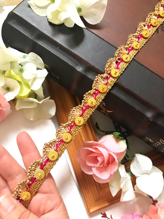 Bridal Indian Pankhi decorative Dupatta Trim 2 Yards 2.2 Cm Wide Saree ...