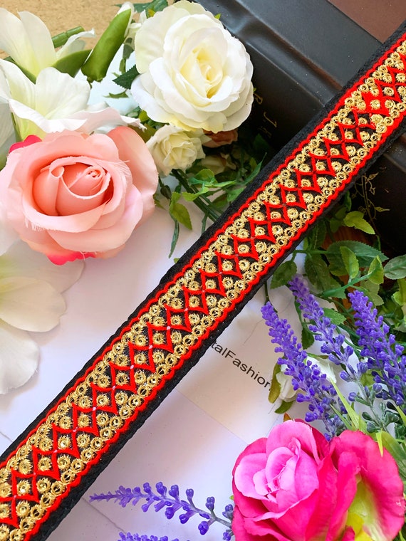 Red And Black Lace Border