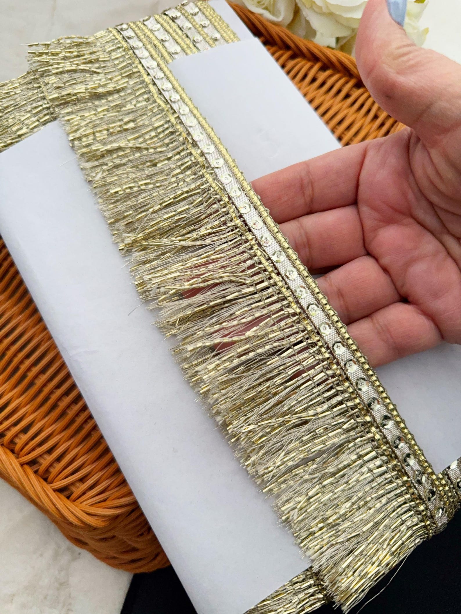 Gold Zari Fringe Trim: 2 Inch Wide Indian Lace - Etsy