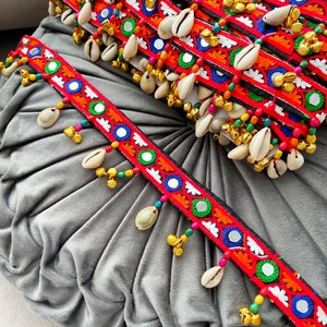1 Yard Multicolour Embroidered Cowrie Shell Trim Shell Trim Lace Sea ...