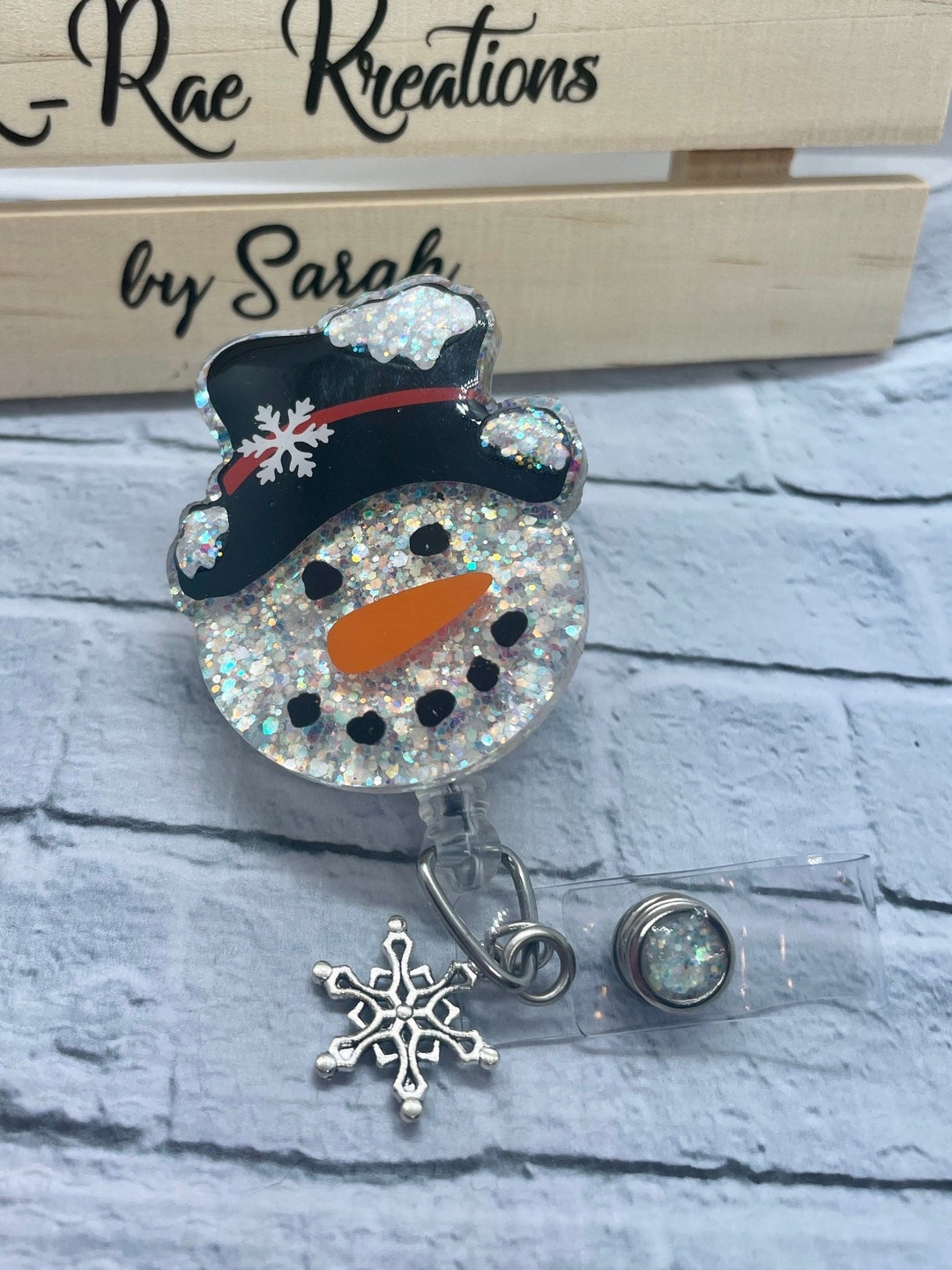 Snoowman Face, Badge Reel, Santa, Holidays, Christmas Badge Reel, Badge ...