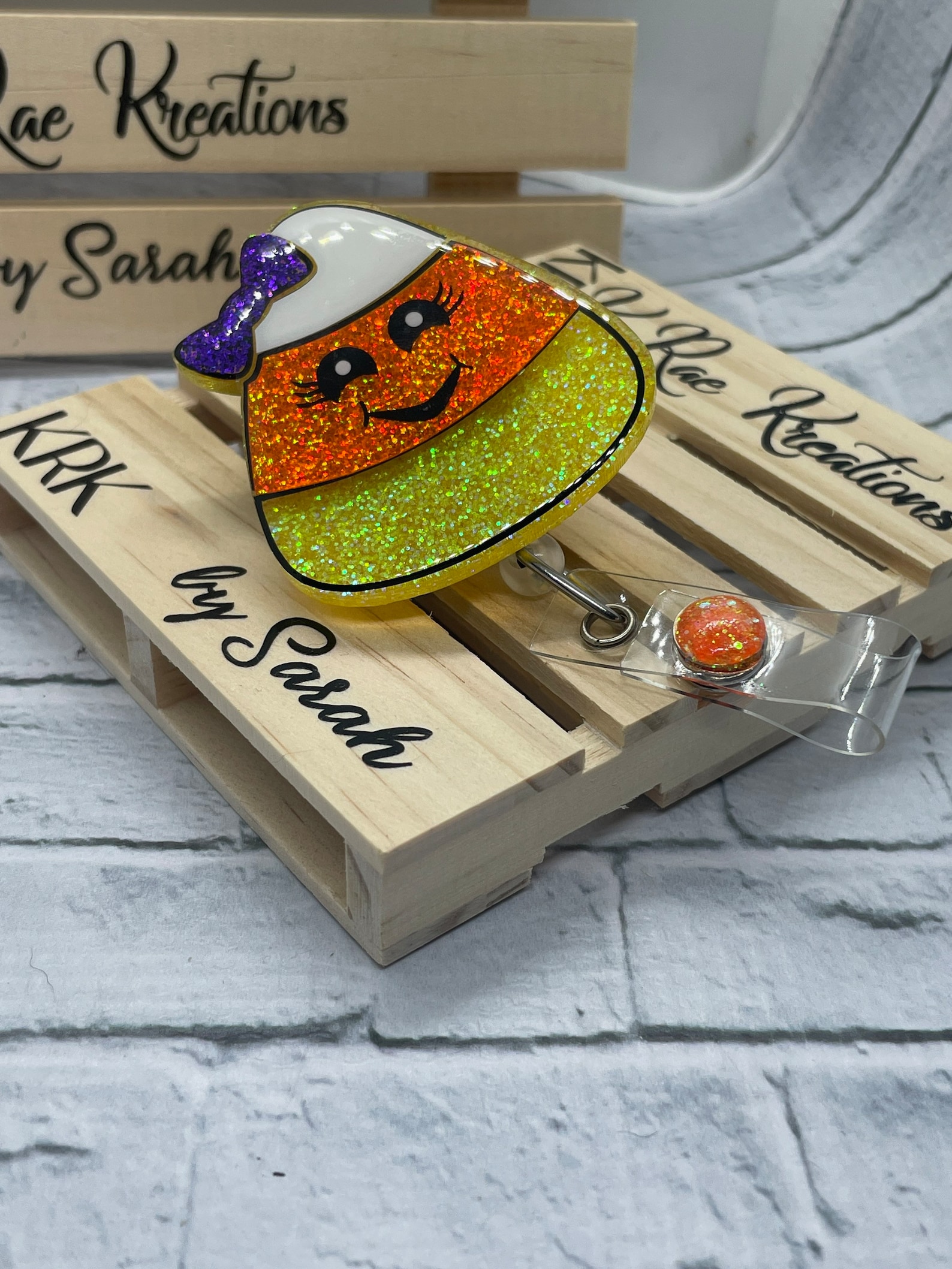 Candy Corn Girl Halloween Badge Reel Badge Reel Halloween - Etsy