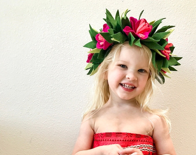 Tropical Flower Crown, Hawaiian Dress up Headband, Island Princess ...