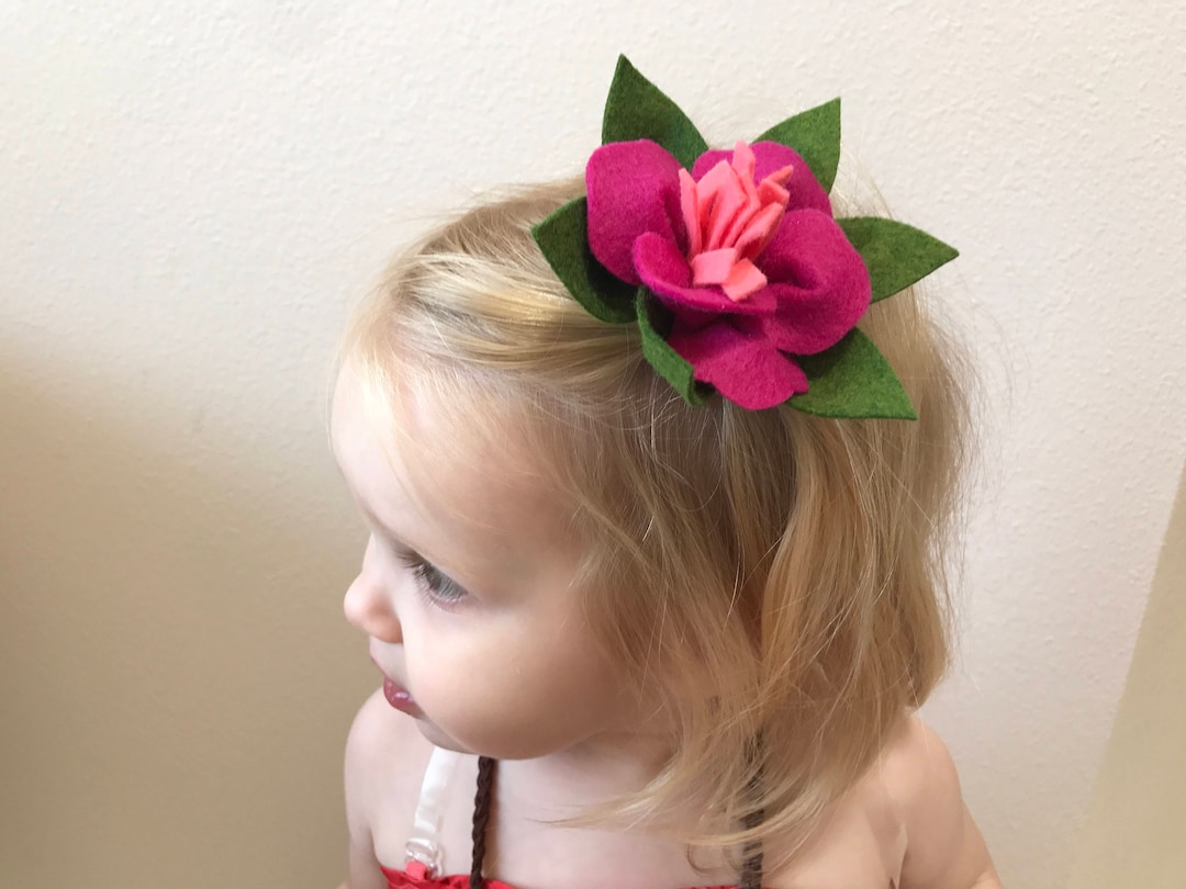 Baby Moana Flower Clip, Moana Toddler, Hibiscus Flower Clip, Felt ...