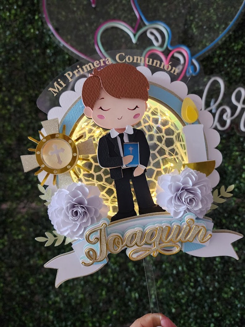 Cake topper primera comunión - Etsy España