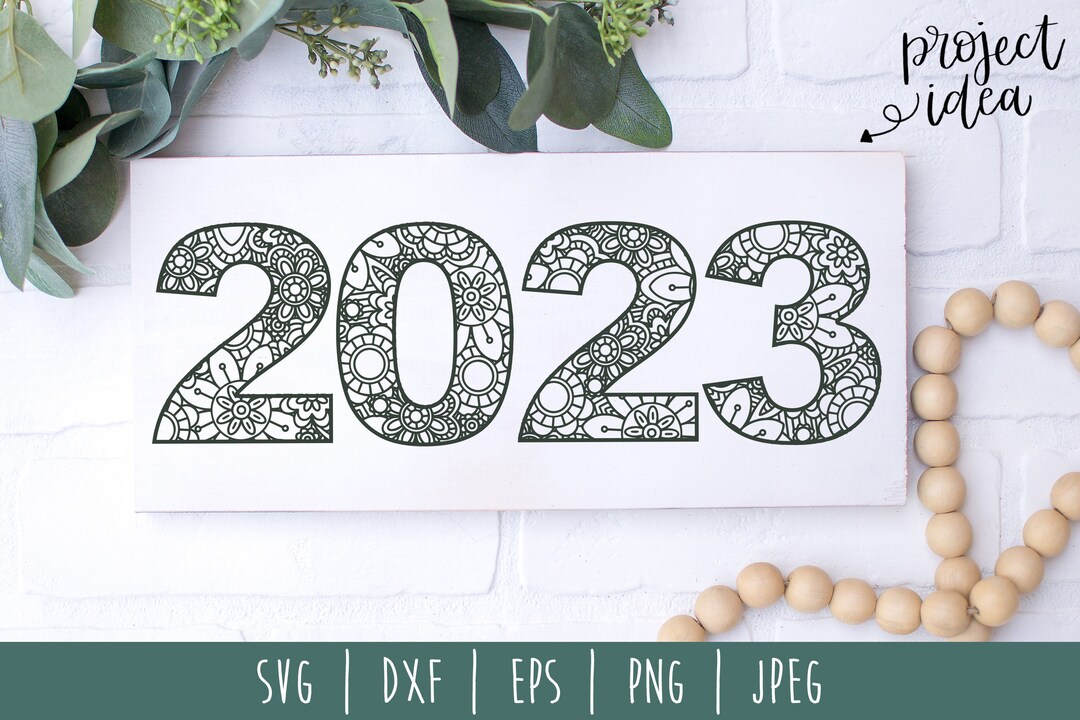 2023 Mandala Zentangle SVG / Class of 2023 Zentangle / Class of Cut File / Year 2023 SVG ...