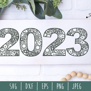 2023 Mandala Zentangle SVG / Class of 2023 Zentangle / Class of Cut File / Year 2023 SVG ...