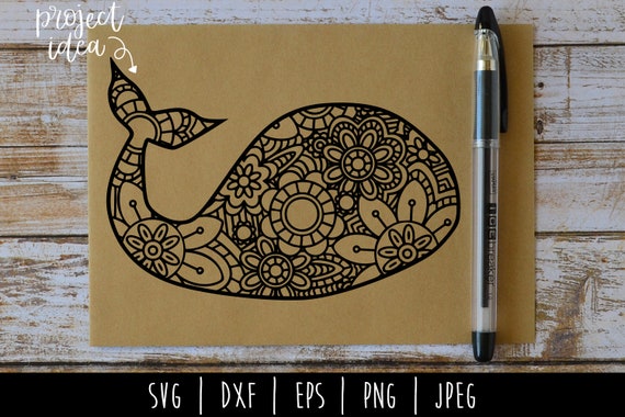 Whale Mandala Zentangle SVG / Whale Zentangle / Nautical | Etsy