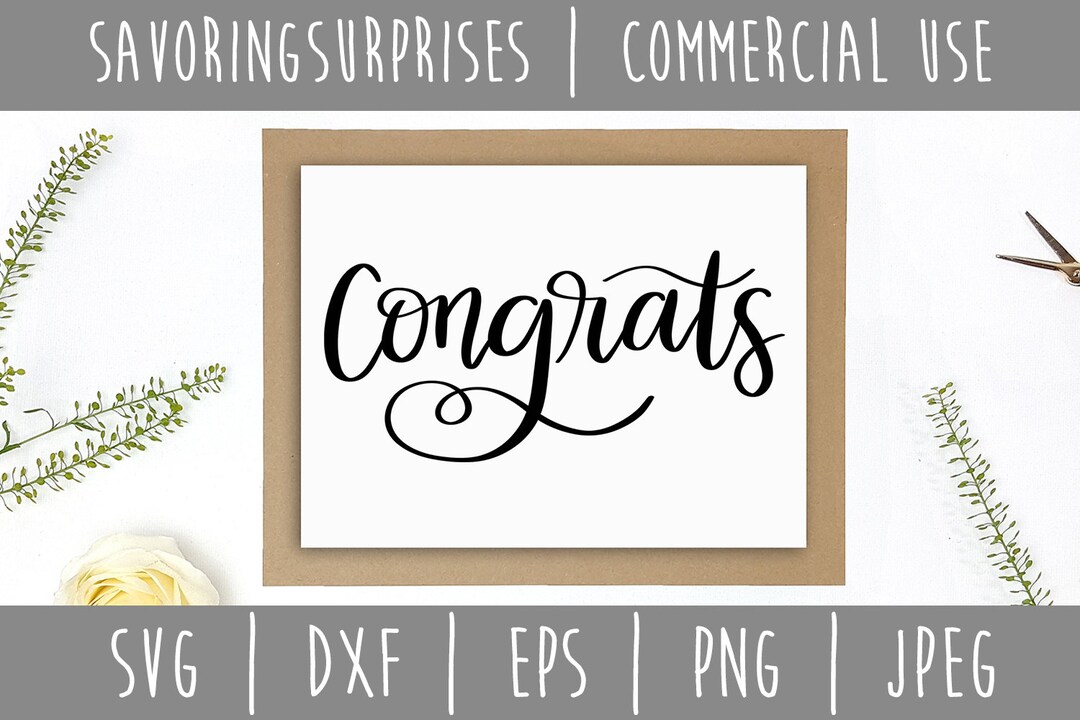 Congrats Digital Download / Instant Download / File Hand Lettering ...