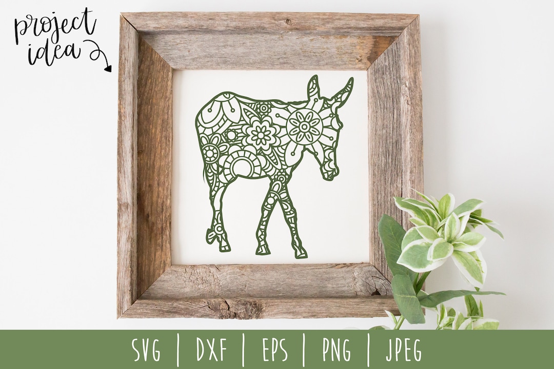Donkey Mandala Zentangle SVG / Farm Zentangle / Animal Dog Cut File ...