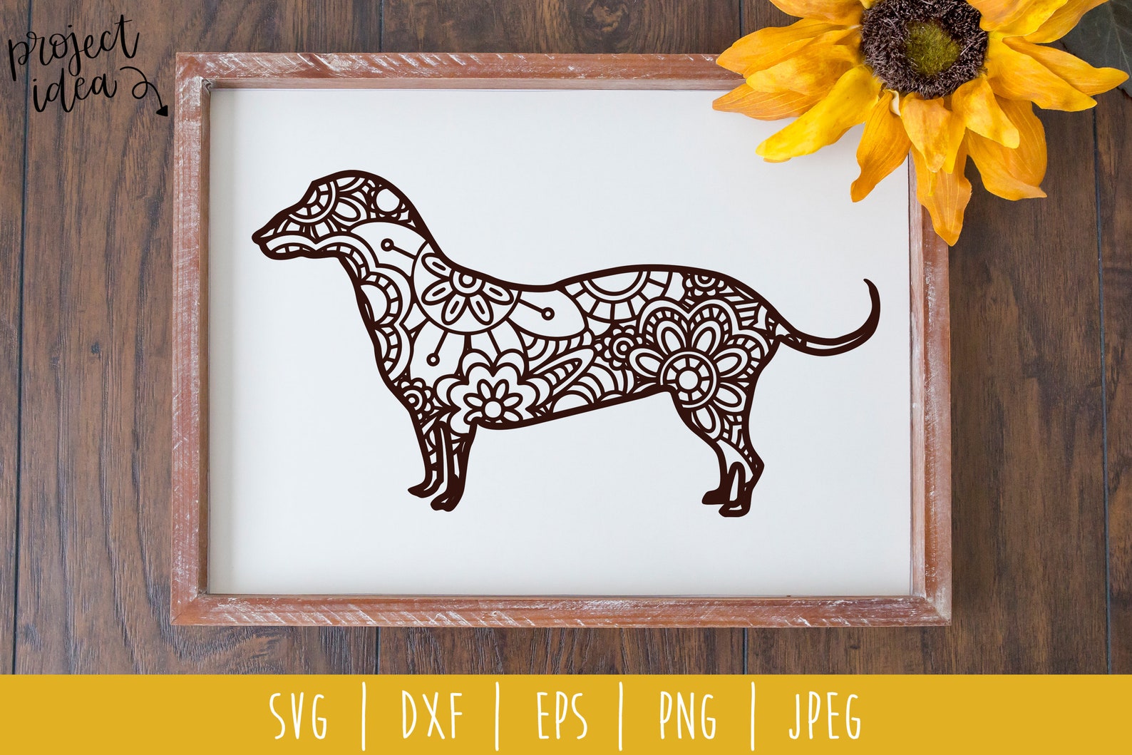 Dachshund Mandala Zentangle SVG / Dog Zentangle / Animal Dog Cut File ...