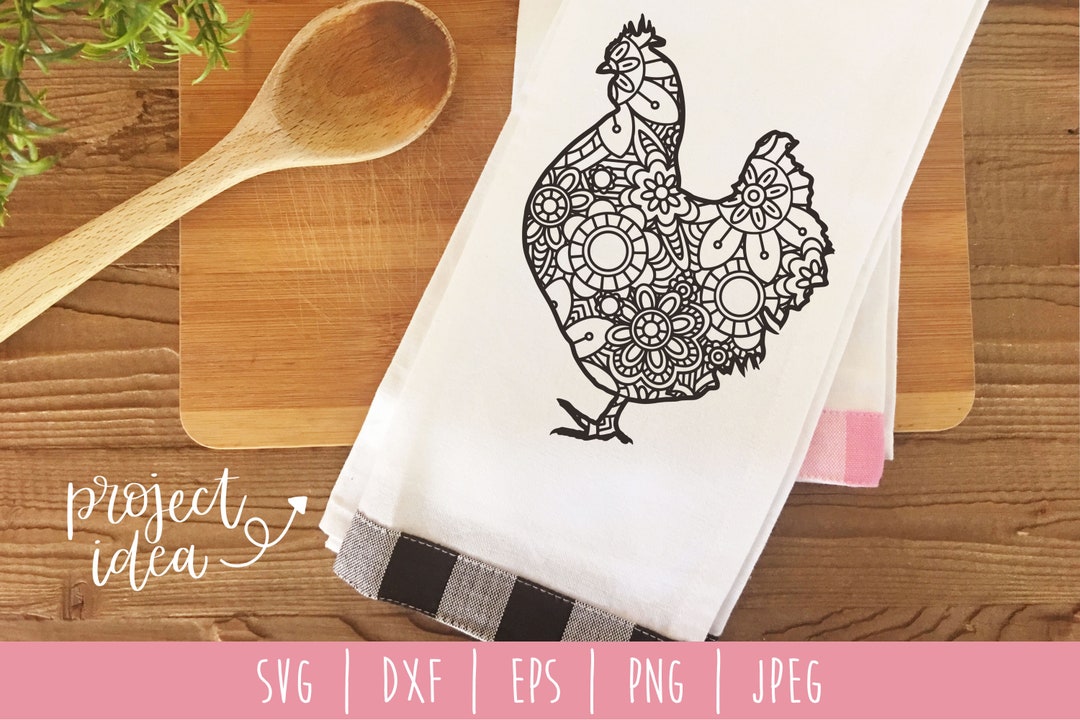 Hen Mandala Zentangle SVG / Farm Zentangle / Animal Dog Cut File ...