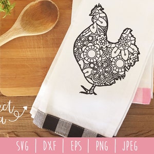 Hen Mandala Zentangle SVG / Farm Zentangle / Animal Dog Cut File ...