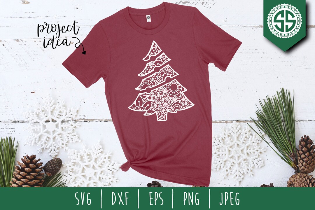 Christmas Tree Mandala Zentangle SVG / Holiday Tree Zentangle ...