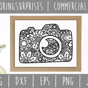 Camera Mandala Zentangle SVG / Camera Zentangle / Photography - Etsy