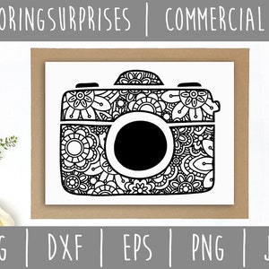 Camera Mandala Zentangle SVG / Camera Zentangle / Photography Cut File ...